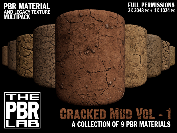 Second Life Marketplace - The PBR Lab - Cracked Mud Vol 1 Multipack